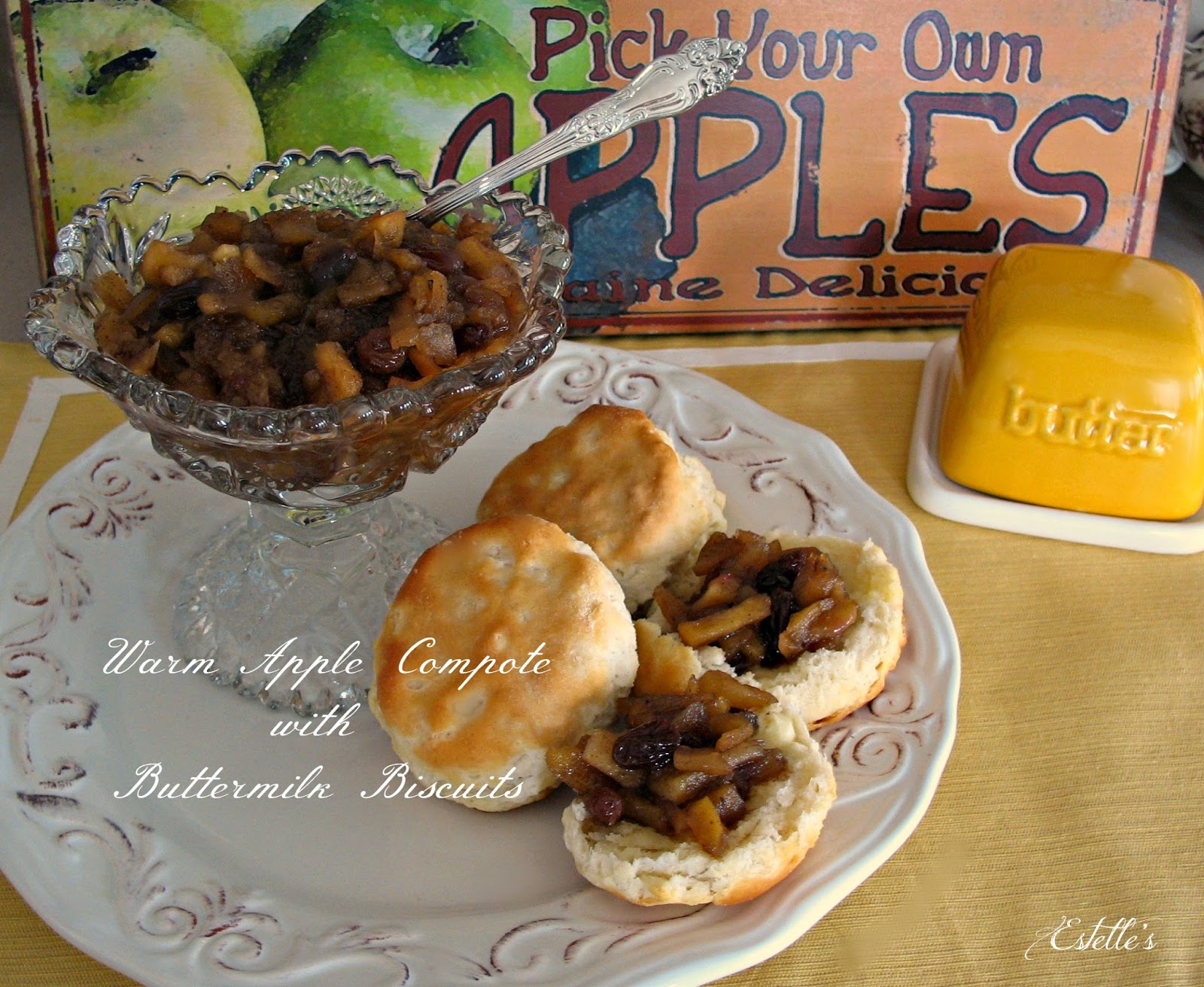 Estelle's: WARM APPLE COMPOTE AND BUTTERMILK BISCUITS