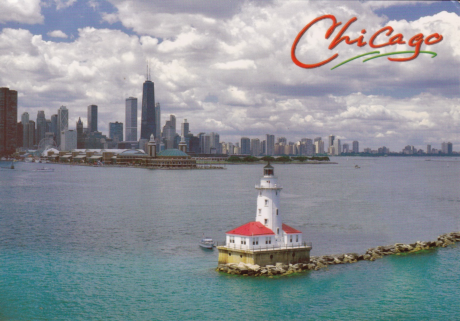 Lighthouses on Post Cards: Chicago Lighthouse, (Lake Michigan), U. S. A.
