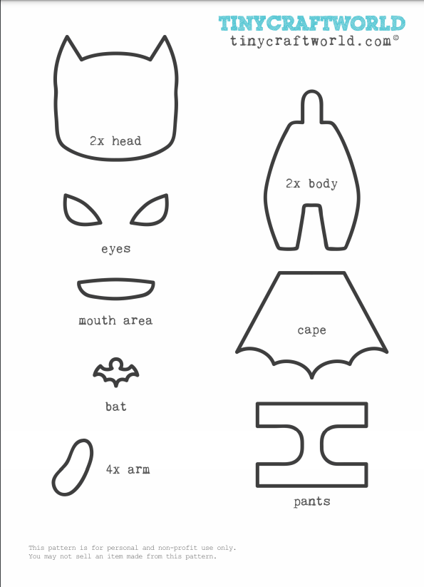 Eu Amo Artesanato: Boneco Batman em Feltro com Molde