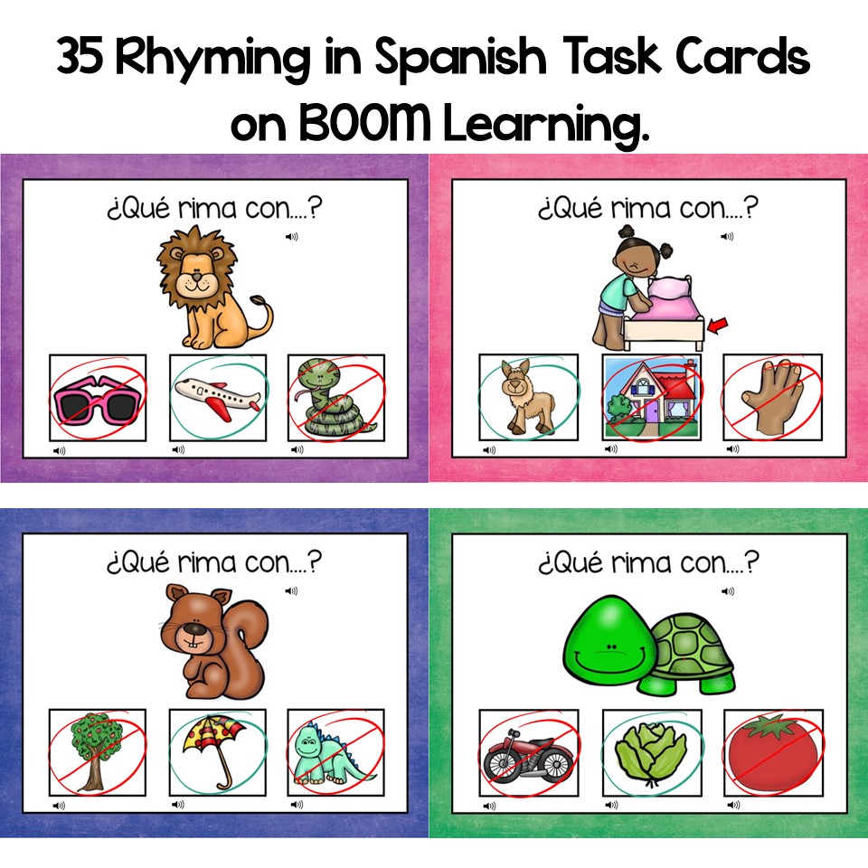 BOOM Cards Rhyming in Spanish Amazing and Fun Resource for Digital ...