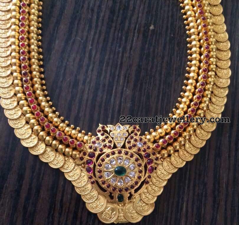 Silver Metal Short Kasu Necklaces - Jewellery Designs