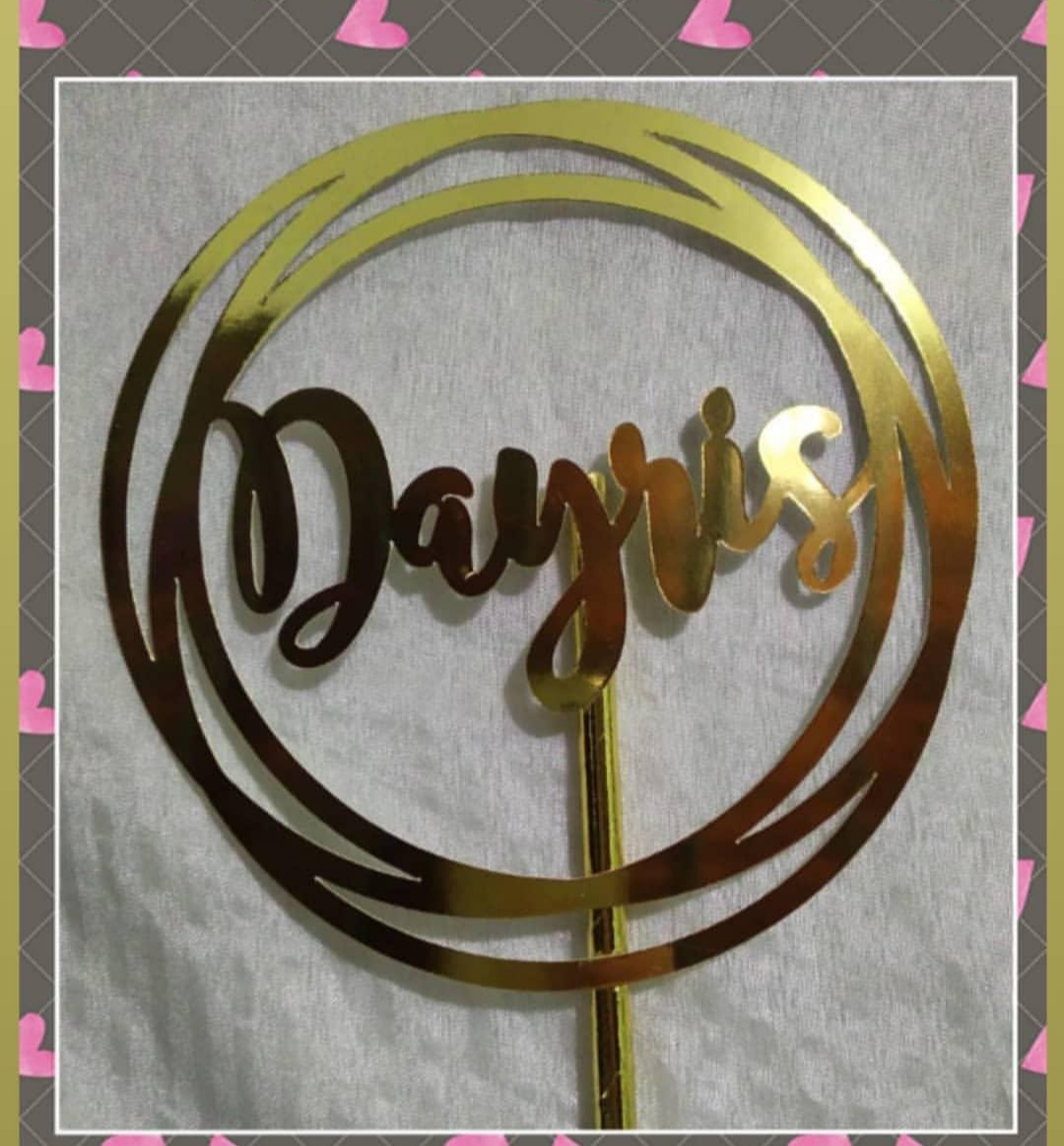 Topper Metalizado Redondo Dayris - Mis Toppers Tus Toppers