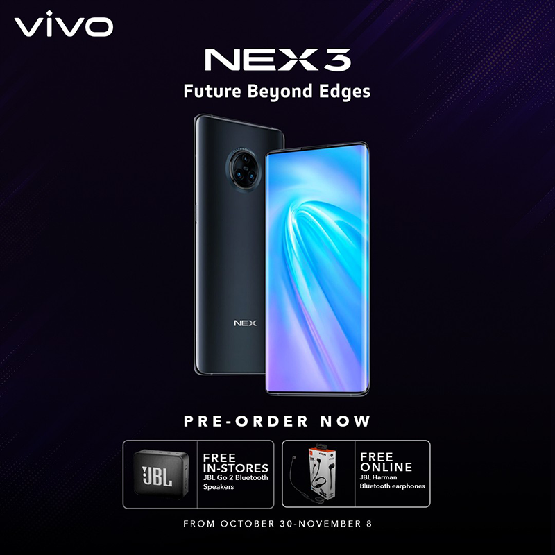 Those who will pre-order the Vivo NEX 3 will get a JBL freebie!