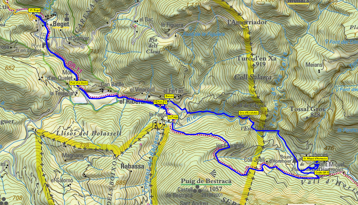 De punta a punta: Beget - Grau de l'Escaladuix - Hortmoier - Beget