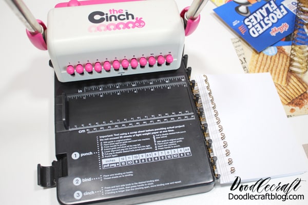 Cinch Notebooks Made with Cereal Boxes!