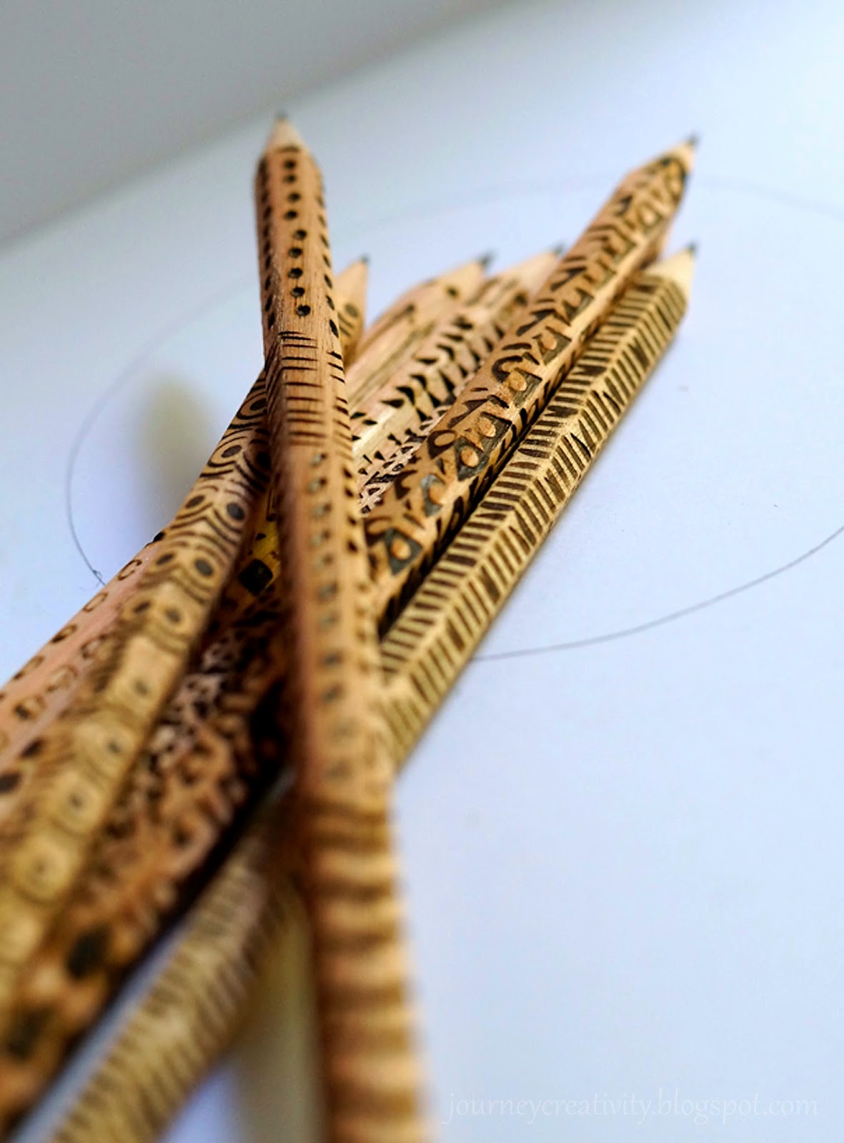 Pyrography wooden pencils - Journey into Creativity