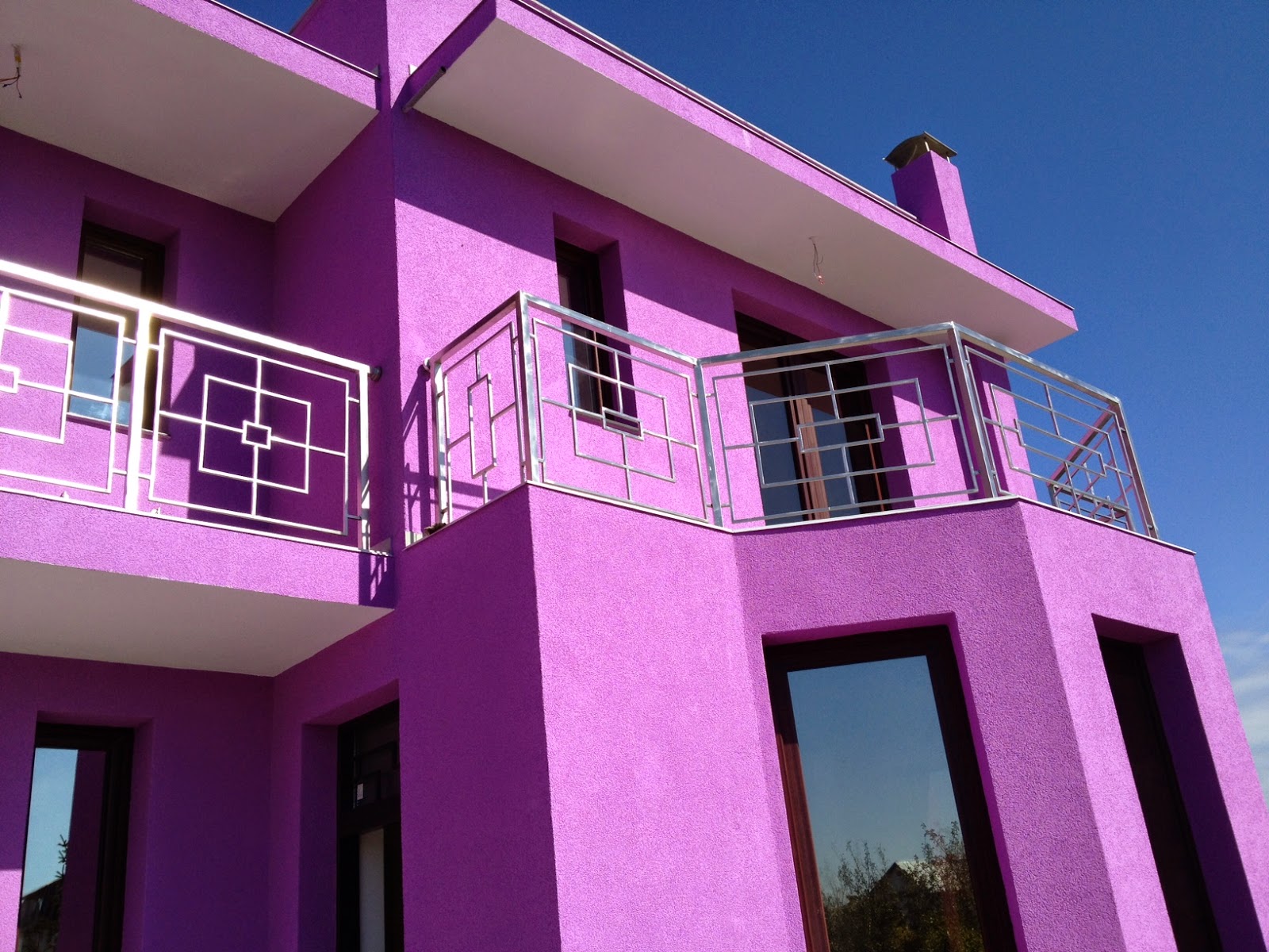 Gard + balcon din teava rectangulara de inox - Zone Inox