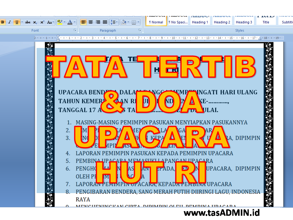 Tata Upacara 17 Agustus