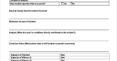 Slip And Fall Incident Report ~ Certificate Letter