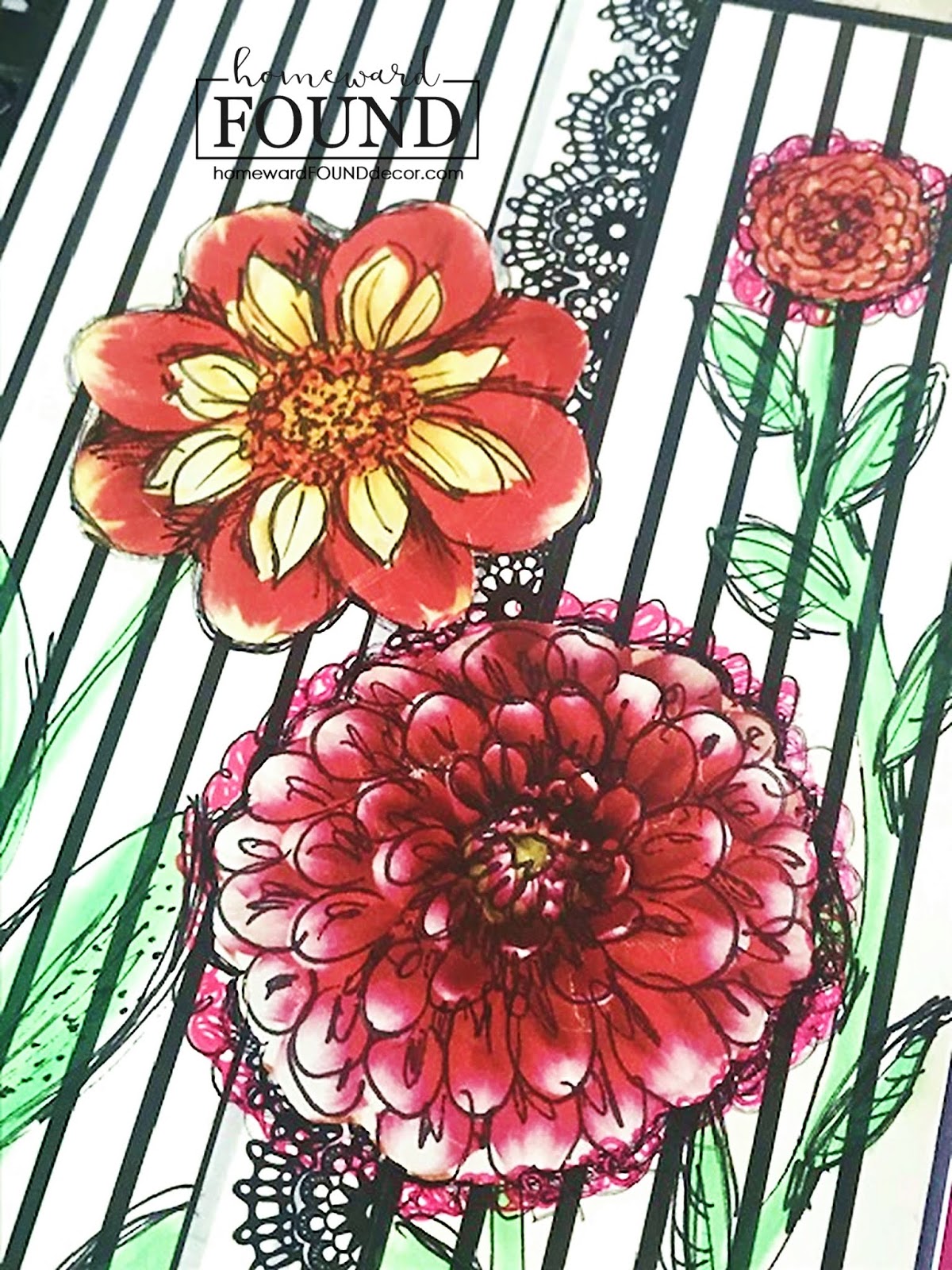 up-cycled magazine page floral art homeward found decor