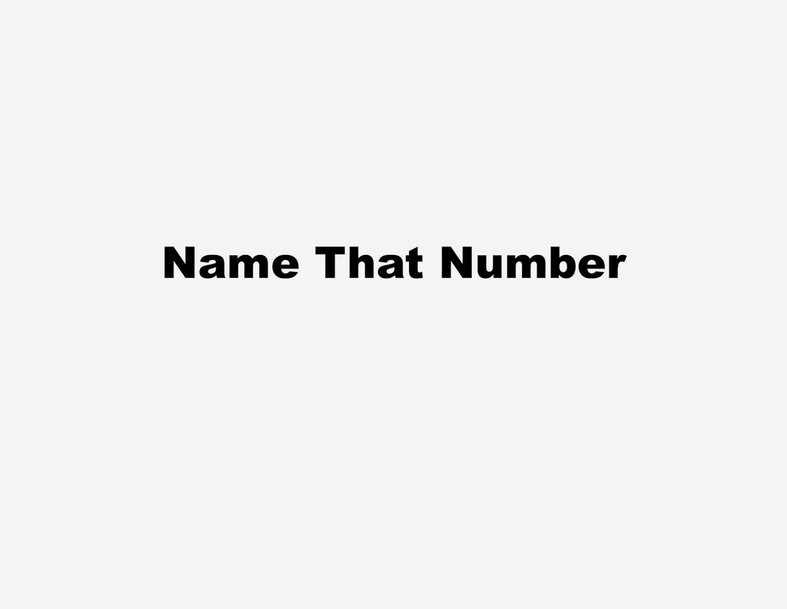 Brick by Brick: Name That Number