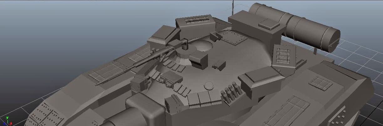 My first Tanker model in maya..reference T-90 tank...