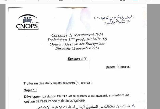 Exemples des concours de cnops | Cours fsjes