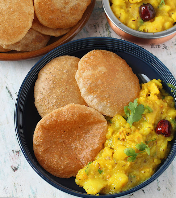 Poori Masala/ Fluffy Puri and Potato Masala