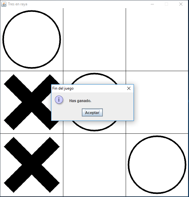 Apuntes de programación.: Muestra de programa en Java. Tres en raya.