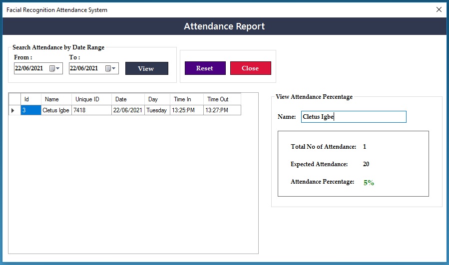 Facial Recognition Attendance System in C# Emgu CV and OpenCV ...