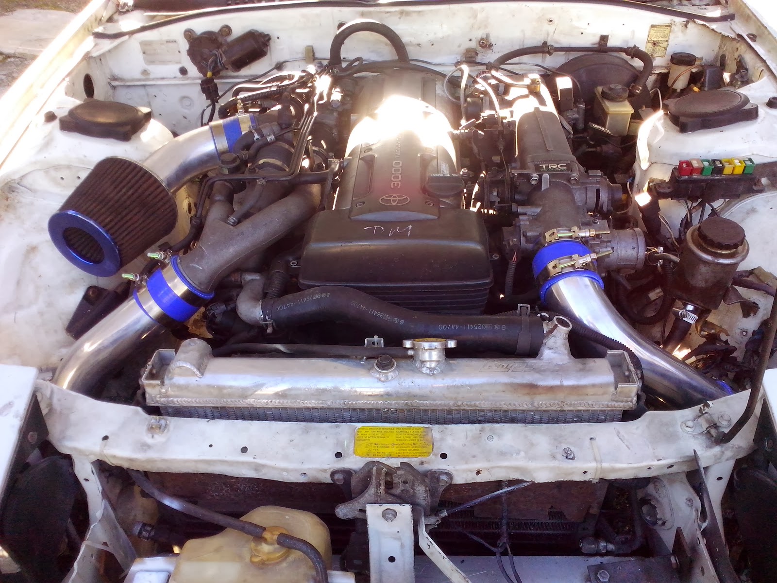 2JZ RX7 SWAP: Front Mount Intercooler installed.