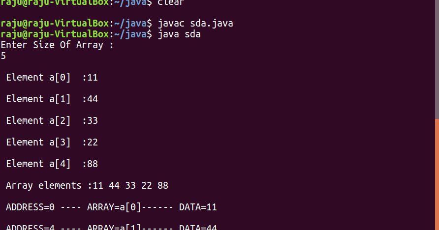 Data Structure: Program to illustrate Single Dimensional Array