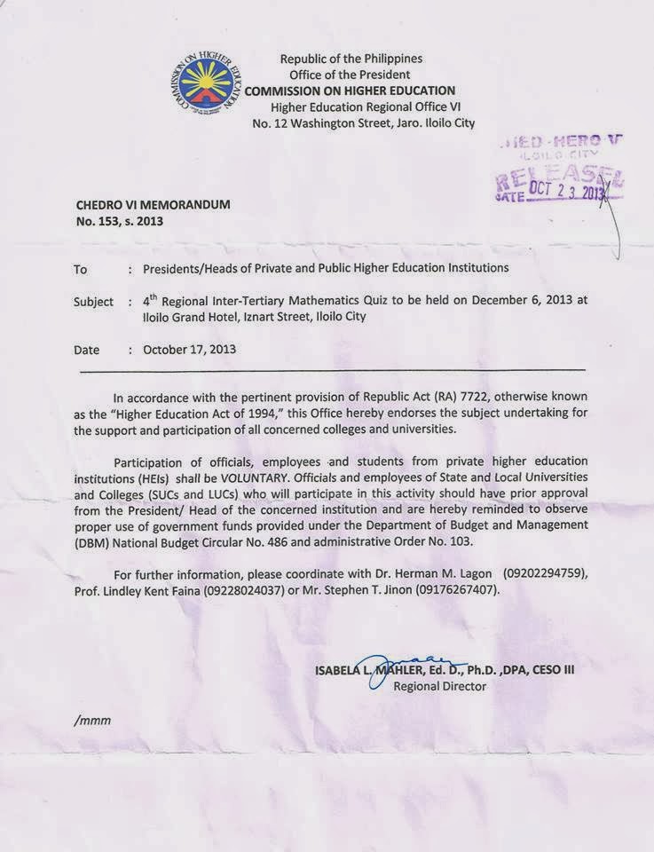 MTAP-IC: CHED Memorandum