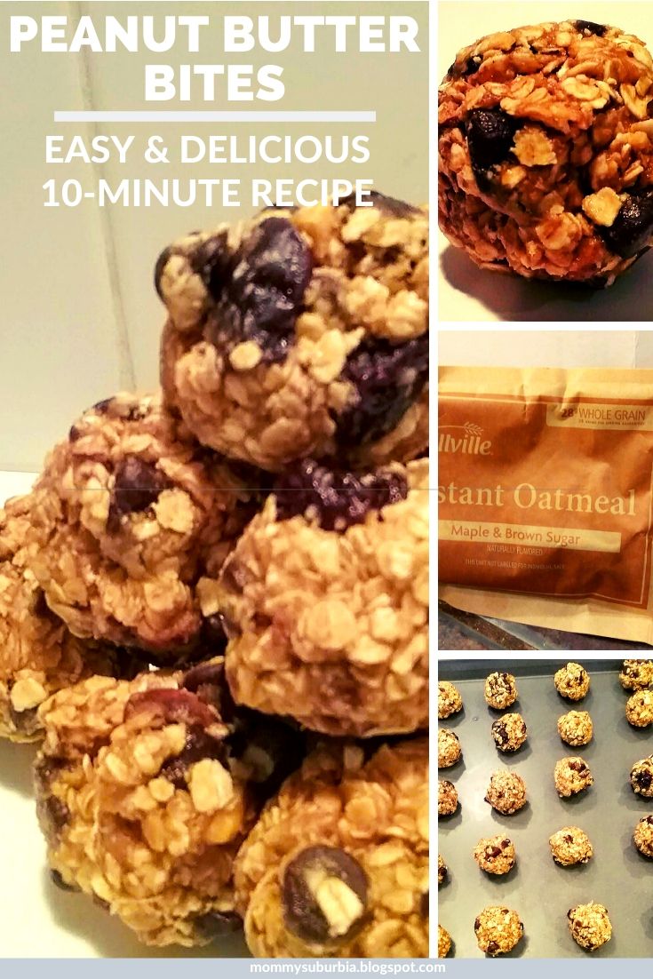 Mommy Suburbia: Easy No-Bake Oatmeal Peanut Butter Energy Snack Bites