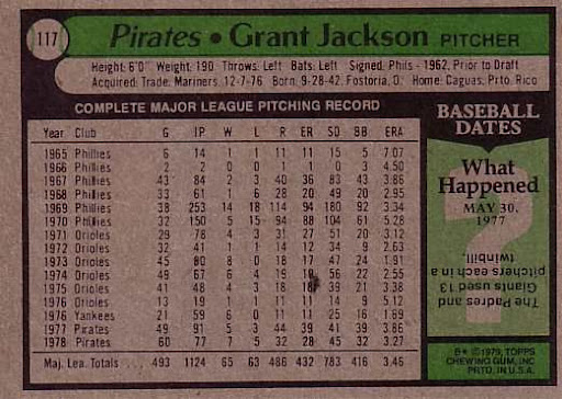 1979 Topps: #117 Grant Jackson, Pirates