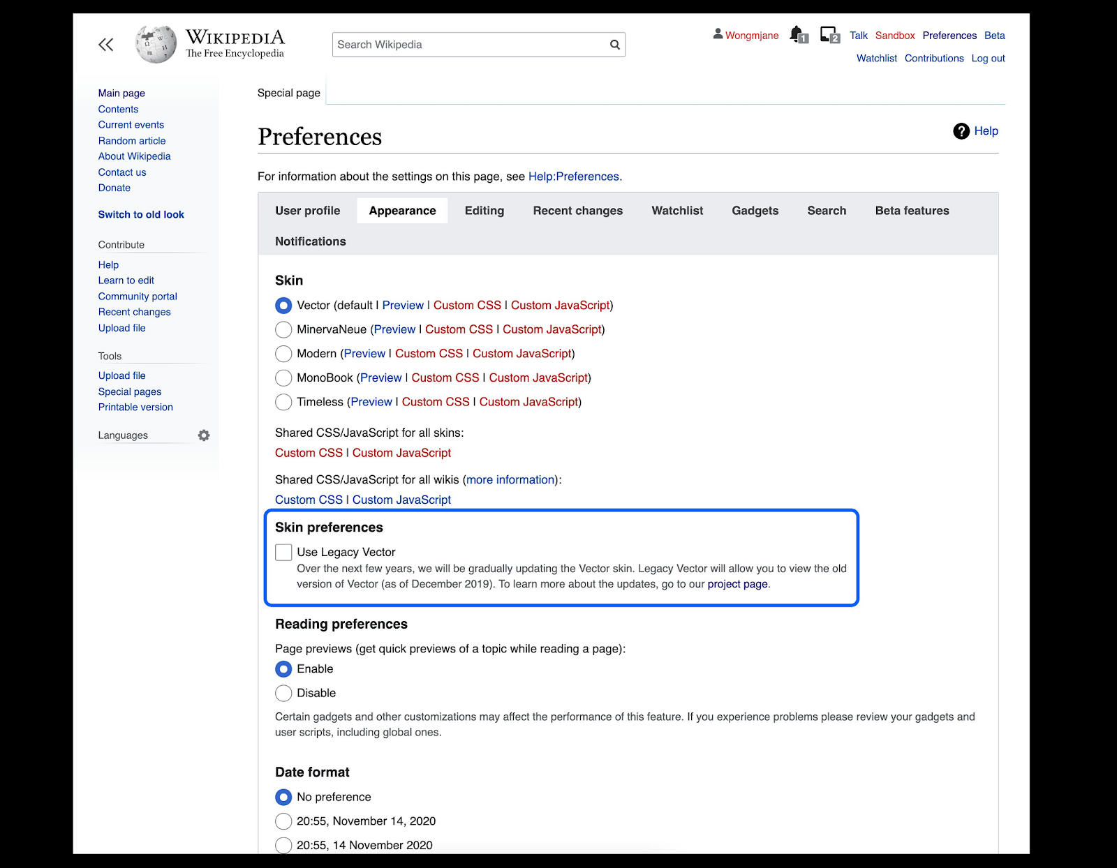 Wikipedia Lets Users Try Out New Desktop Design in Preferences