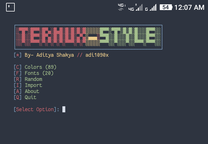 كيفية تغيير السمة والخط في ترمكس Termux-Style