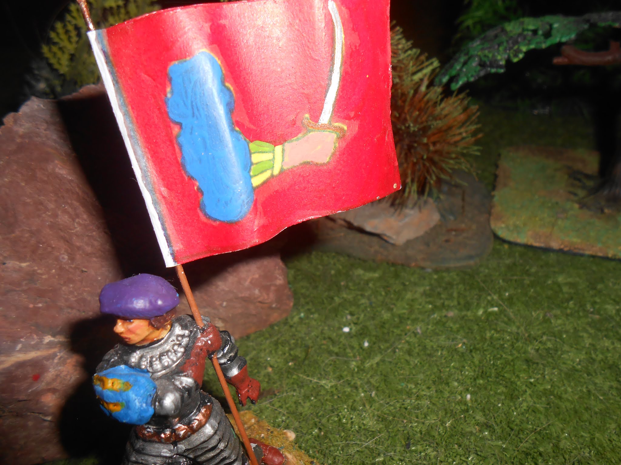 Flags of Beerstein, Bogavania, Fritzerland mercenaries and Hillmen.