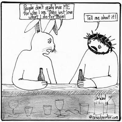 WOUNDED BIRD: SO JESUS AND THE EASTER BUNNY WALK INTO A BAR