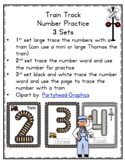 Free Train Track Numbers ~ Preschool Printables