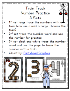 Free Train Track Numbers ~ Preschool Printables