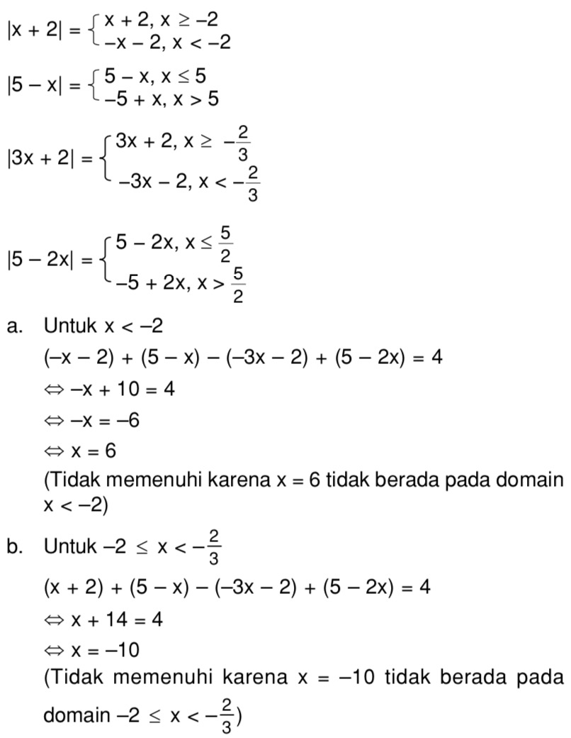 Diketahui Persamaan x 2 5 X 3x 2 5 2x 4
