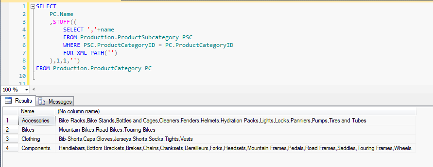 CONCATENAR USANDO FOR XML PATH Y STUFF ~ SQL SERVER CONCATENAR USANDO FOR XML PATH Y STUFF ~ SQL SERVER