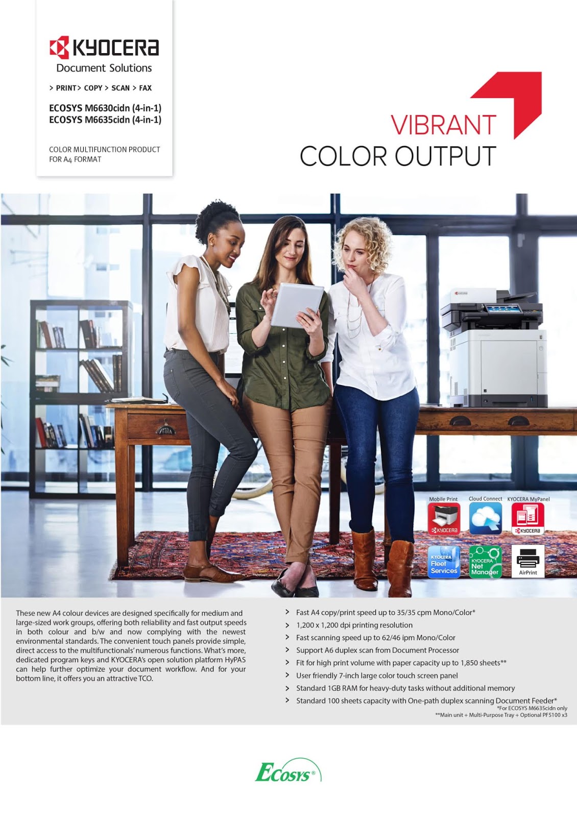 KYOCERA NEW PORTABLE COLOR ECOSYS M6630 CIDN