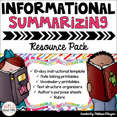 Informational Summarizing Resource Pack and a Freebie | Wild about ...