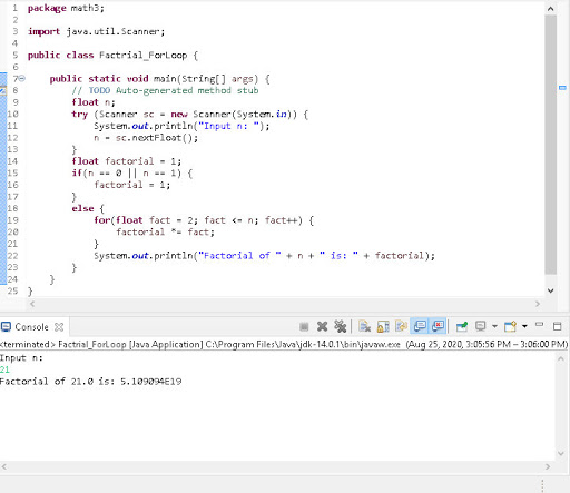 Factorial In Java (3 type)