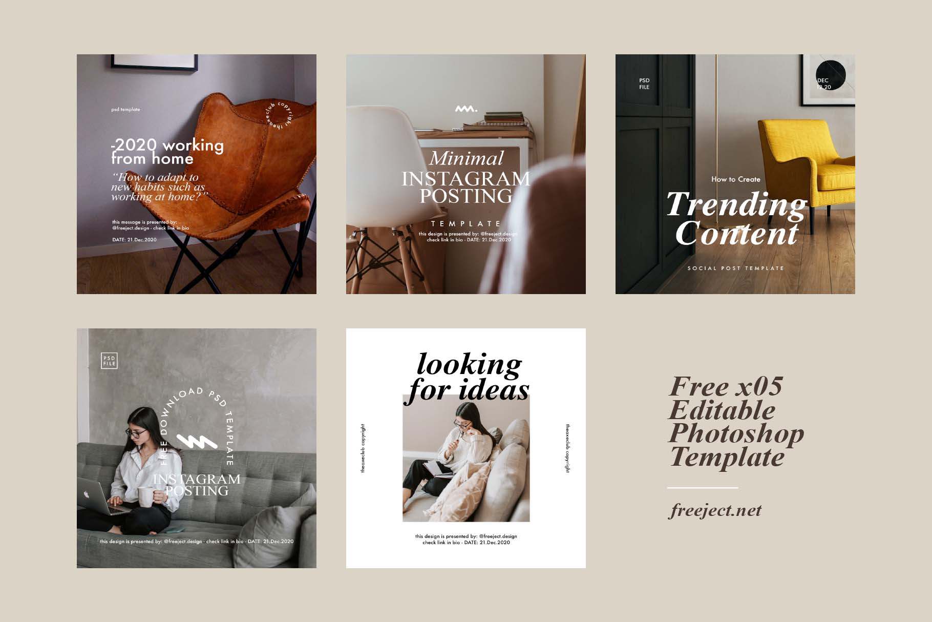 Free Comfy Social Media Post Photoshop Template