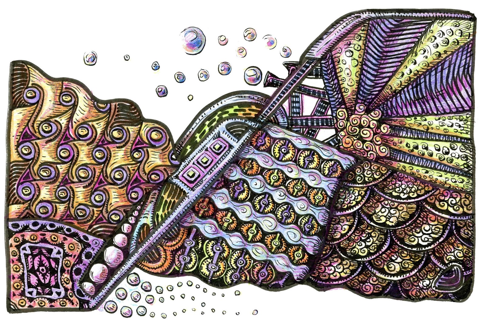 Folding Time & Space @ZebrapenUS #Zentangle #ZentangleInspiredArt