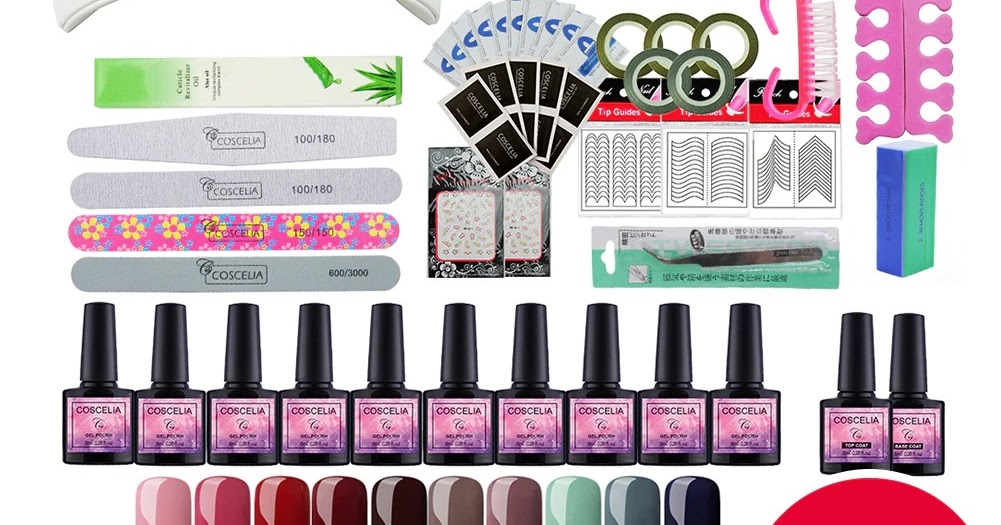 Full Manicure Set With Lamp 24/36W Gel Nail Polish Set Tools For ...