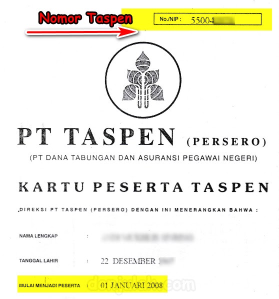 Nomor dan Tanggal Taspen PNS - INFO ASN & PENDIDIKAN