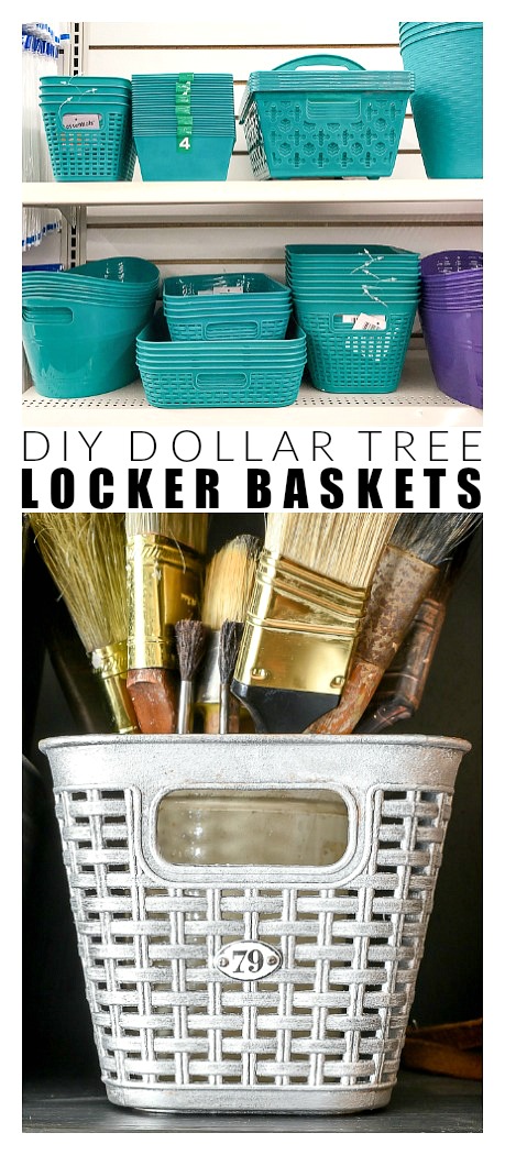 DIY Dollar Tree Vintage Locker Baskets | Little House of Four ...
