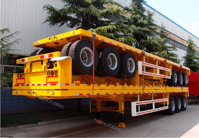 Shandong Fudeng Automobile Co.,Ltd: 3 Axle Cargo Container 40ft Flatbed ...