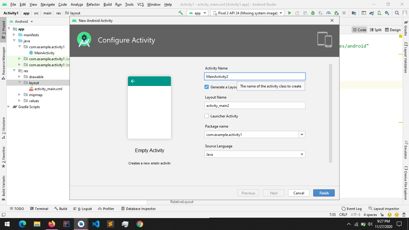 Moving from one activity to another activity in Android App using ...