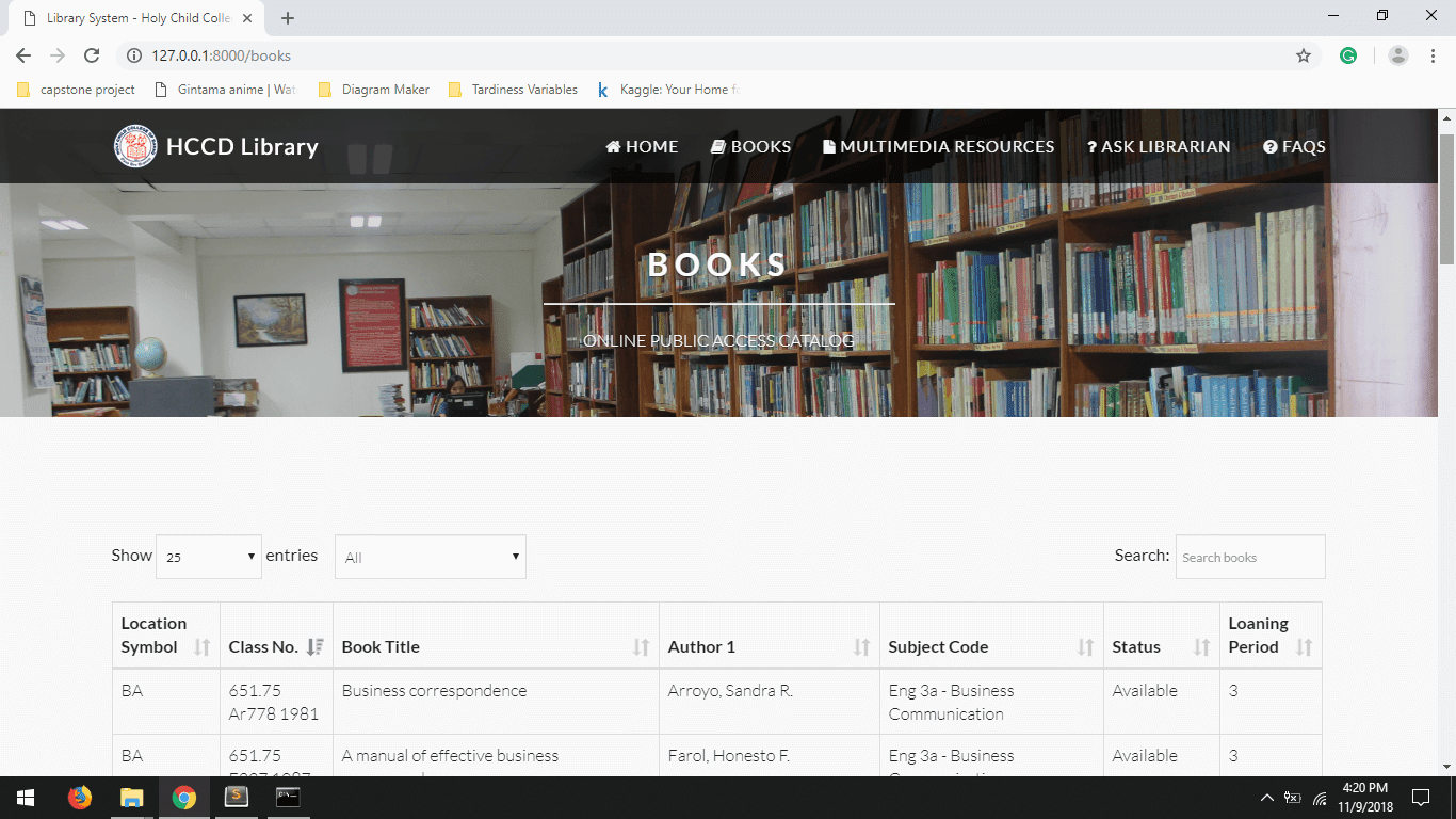 Library Management System and OPAC | IT CS Project