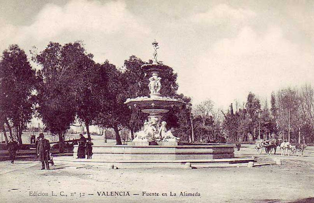 POSTALES DE VALENCIA: FUENTE EN LA ALAMEDA