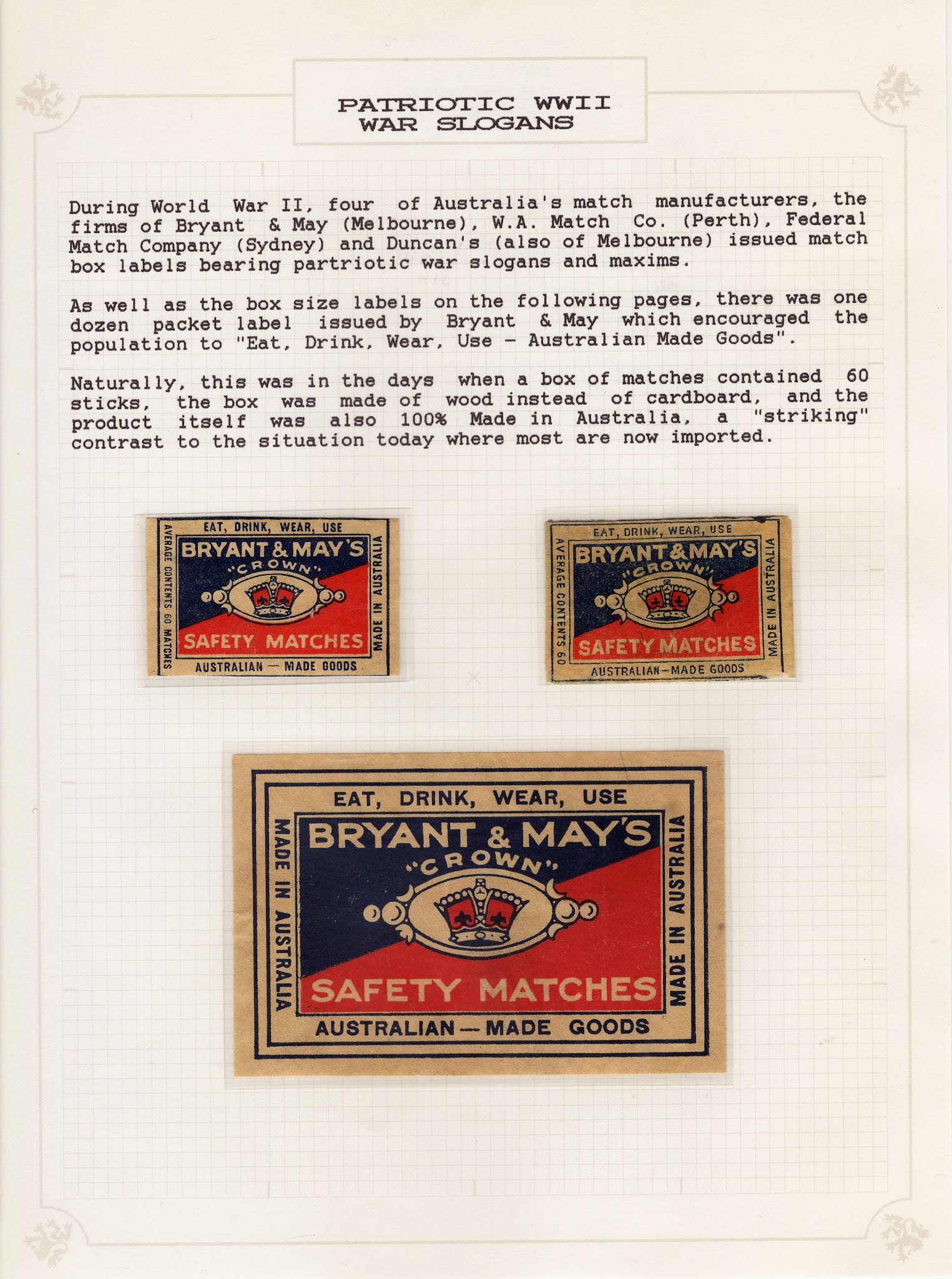 1st Online International Matchbox & Labels Exhibition: David Figg ...