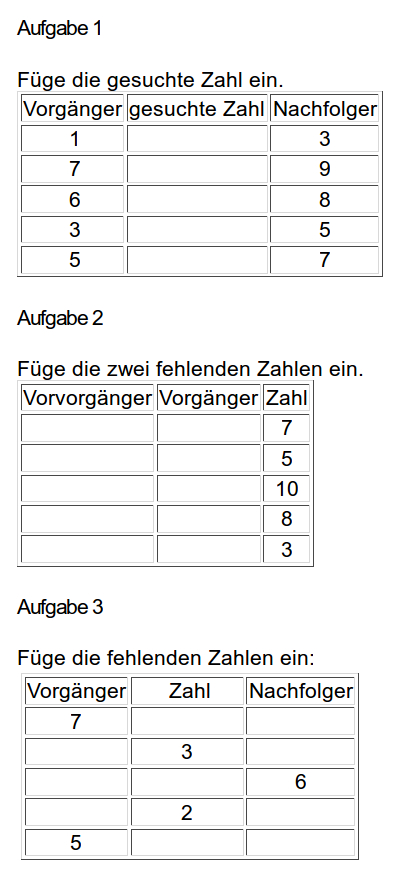 Mathe ist einfach: Zahlenfolgen bis 10