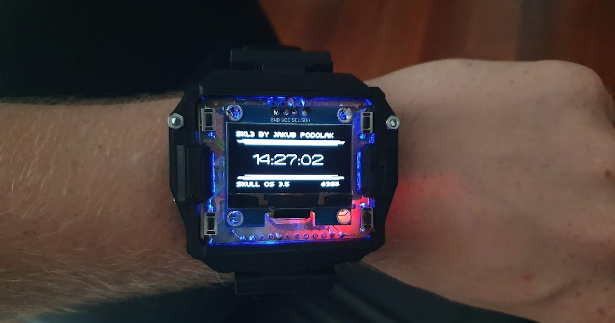 SKL3 - Cyberpunk Arduino Smartwatch with 1.3 inch OLED Display