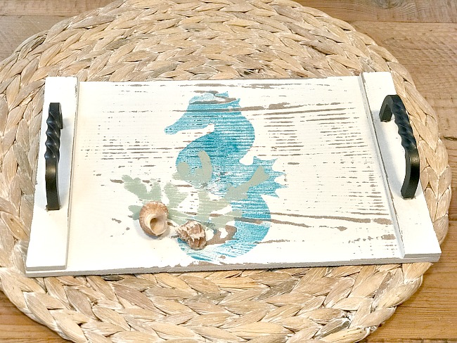 Small Stenciled Coastal Snack Trays