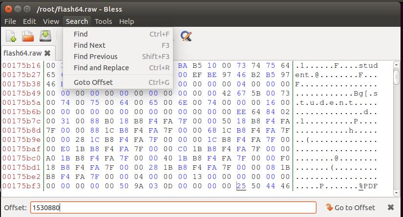 Learning by practicing: Forensics File Carving with Bless
